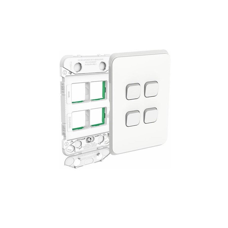 CLIPSAL Iconic Light Switch Power Point GPO Dimmer White Anthracite ...