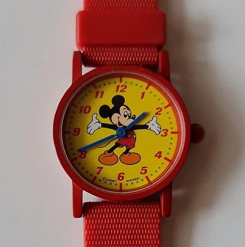 KIDS VINTAGE AUTHENTIC DISNEY AVRONEL EXCLUSIF CARTOON MICKEY MOUSE RED ...