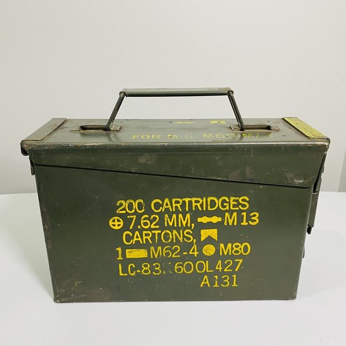 Vintage US Military Ammo Box For M.G. M60-M73 200 Cartridges 7.62MM M13 ...