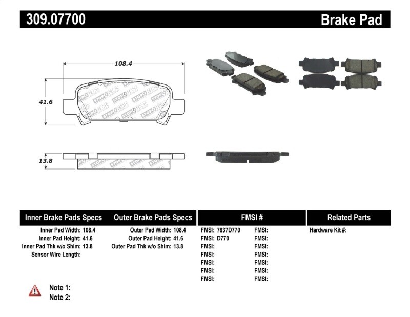 StopTech Performance 02-03 WRX Rear Brake Pads 309.077 | eBay