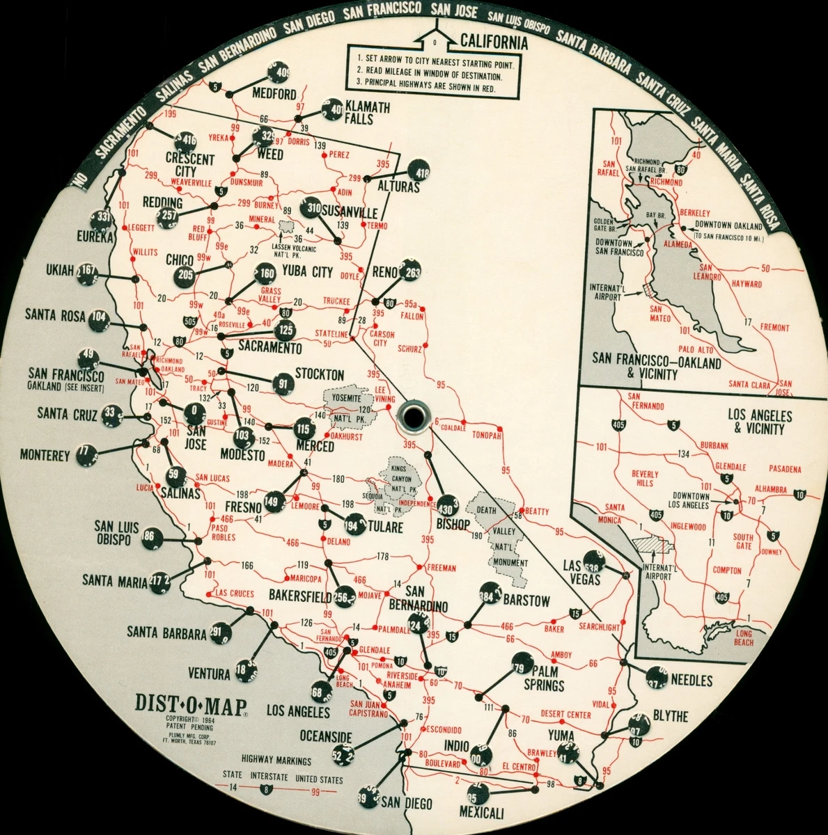 California Mileage Map