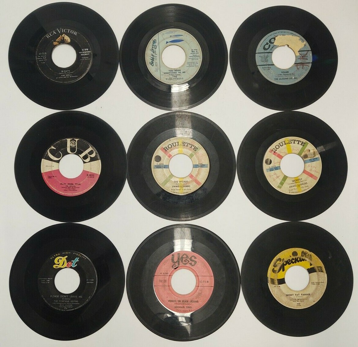 Lot of 9 1950's 45 RPM Records Michael Reed Larry Williams Impalas ...