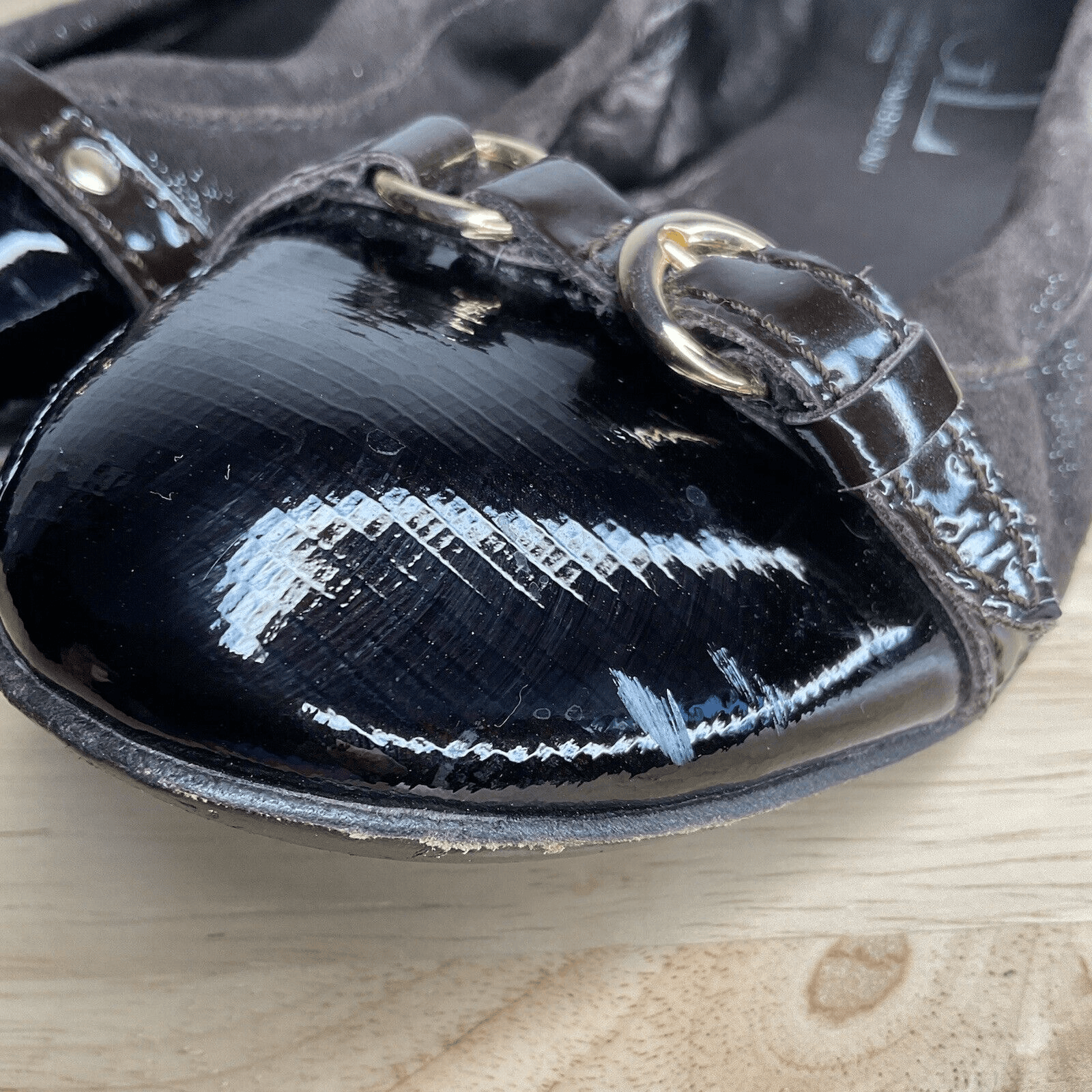 AGL Monika Ballet Flats Womens 37,5 US 7 Brown Buckle Cap Toe Shoes ...