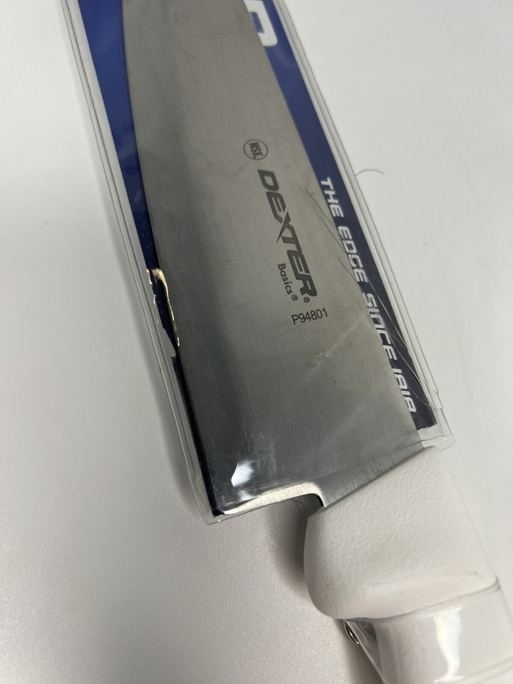 New 8” Dexter Russel Basics Chef Cook Knife Steel White Poly Handle ...