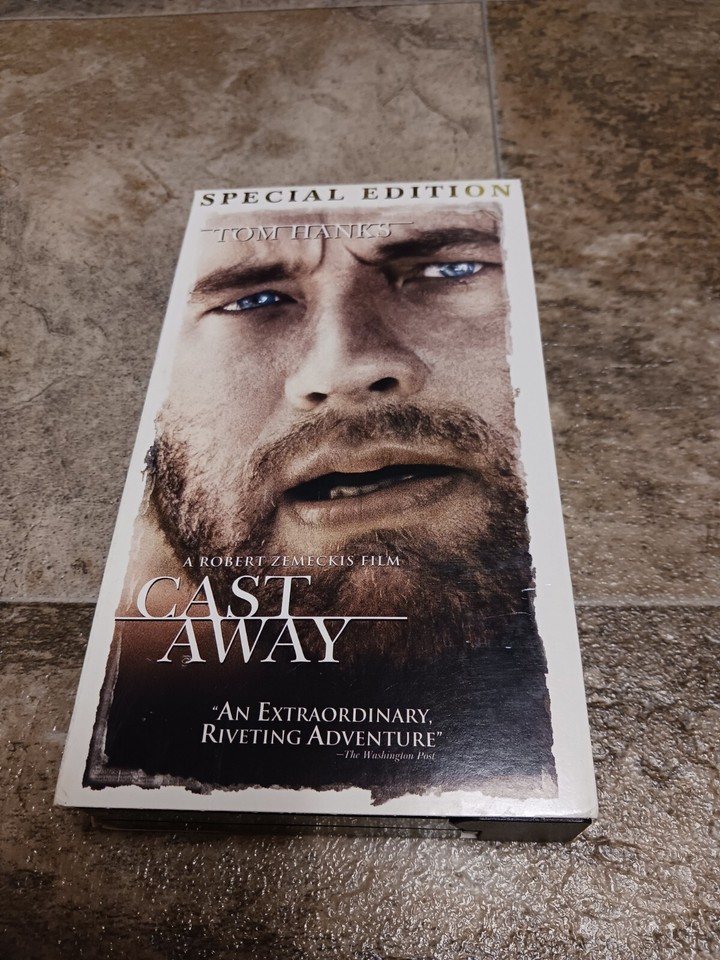 2001 Vintage Cast Away Movie VHS Tape EUC Tom Hanks Tested Castaway | eBay
