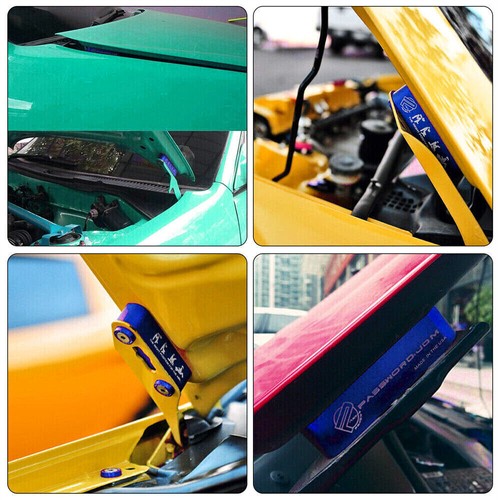 For Acura Honda Civic Etc 2Pcs JDM Blue Metal Billet Hood Vent Spacer ...