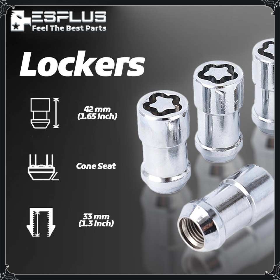 4 Pc Cadillac Wheel Lock W Key 14x1.5 Chrome Fit Newer ATS-V CT5 CT6 ...