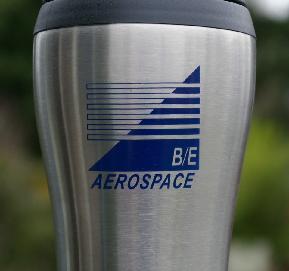 B/E Aerospace Blue & Stainless Steel 16oz Travel Tumbler Interior ...