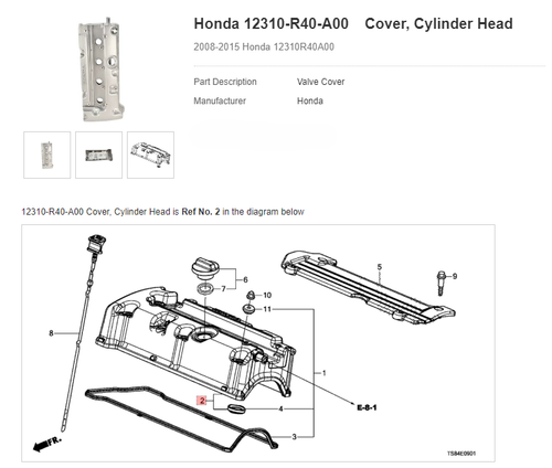 12310-R40-A00 OEM 2008-2015 HONDA COVER, CYLINDER HEAD, VALVE COVER | eBay