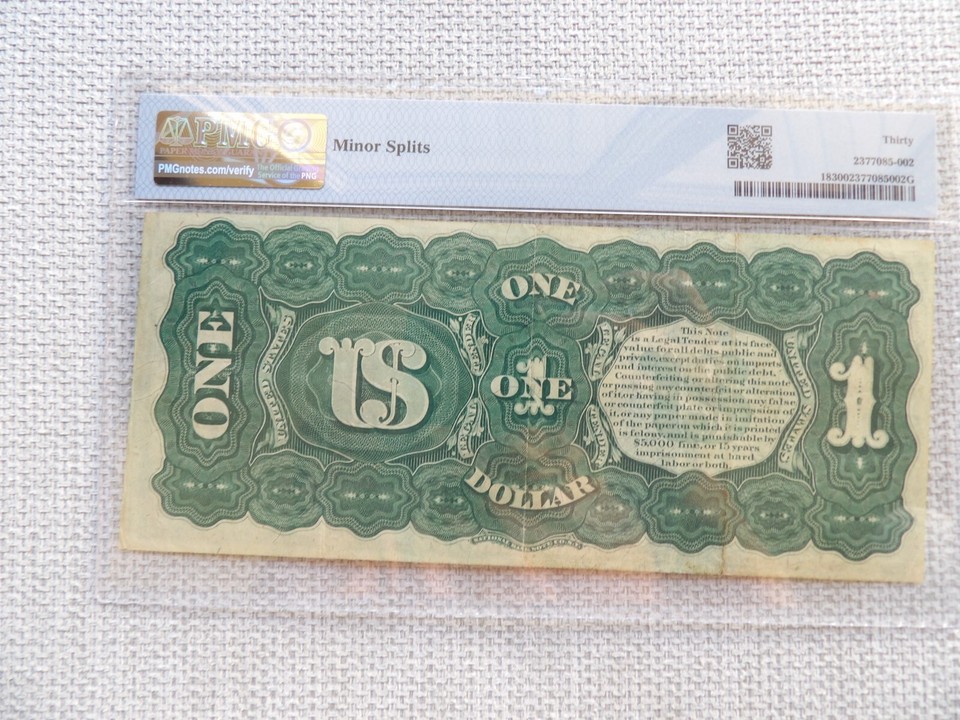 1869 $1 LEGAL TENDER NOTE " RAINBOW" PMG 30 VERY FINE S/N Z5364600 pp D ...