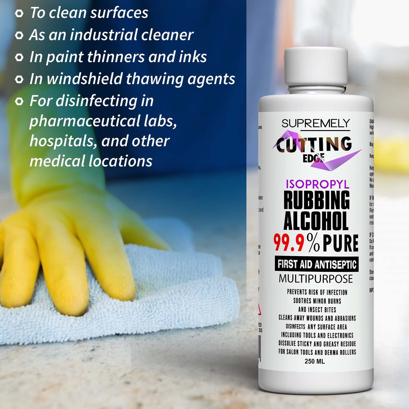 IPA Isopropyl Alcohol Pure Rubbing Alcohol Antiseptic Disinfectant 99.9 ...