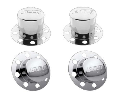 SET OF 4 DUALLY 8 LUG EAGLE ALLOYS WHEEL CENTER CAPS STAINLESS STEEL ...