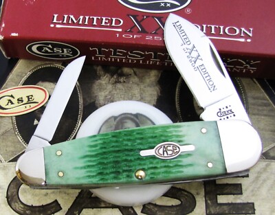 Case XX Sleeveboard Sunfish Knife 2001 Limited XX 9 Emerald Green Bone ...