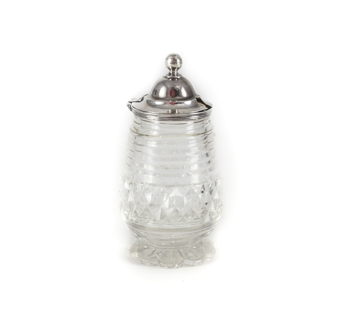 William Tucker & Co. Sterling Silver Cut Crystal Condiment Jar ...