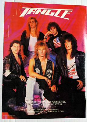 TANGLE / 1980'S HAIR ROCK BAND FAN CLUB MAGAZINE FULL PAGE PINUP POSTER ...
