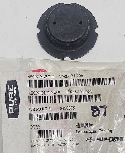 1 Polaris 50 Sportsman Scrambler 200 Predator Gas Fuel Cap Diaphragm ...