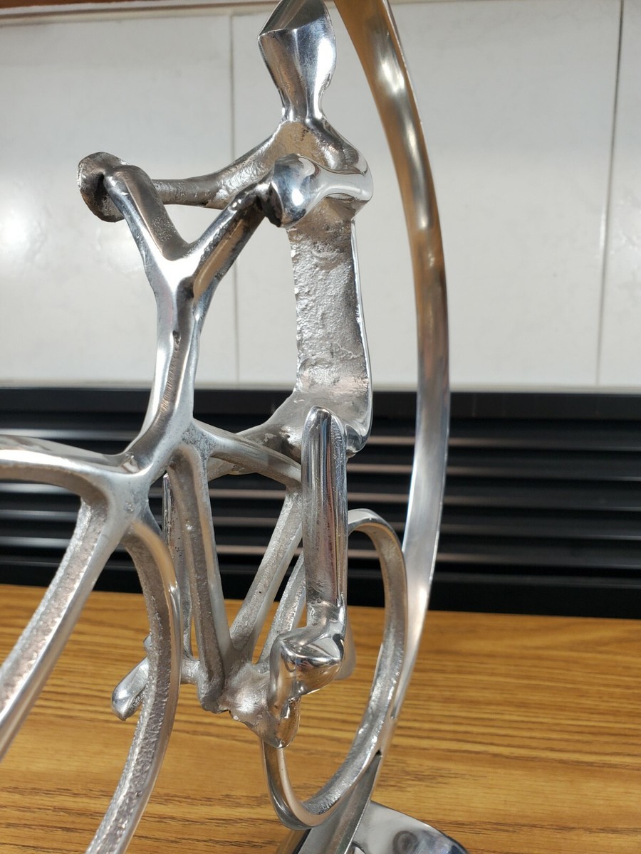 Stainless Steel Bike Sculpture Abstract Sports Theme Bicycle Sculpture