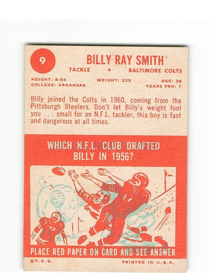 1963 TOPPS FOOTBALL BOB BOYD #11 ROOKIE CARD BALTIMORE COLTS HIGHER ...