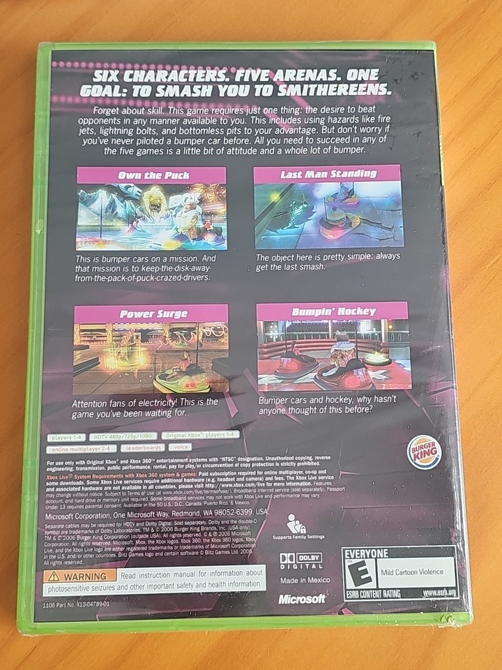 Big Bumpin' (Microsoft Xbox & Xbox 360, 2006) Burger King Bumper Cars ...