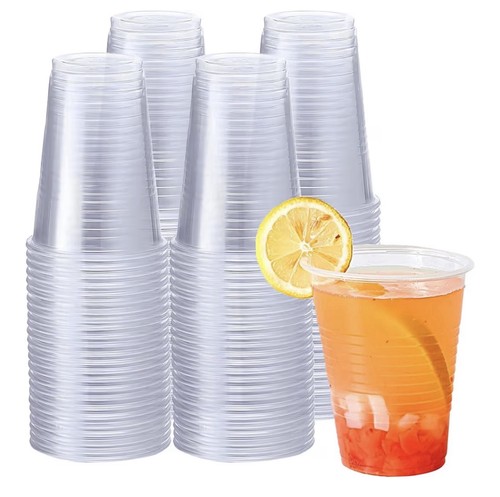 Clear Disposable Plastic Cups Reusable Drinks Party Glass pack of 100 ...