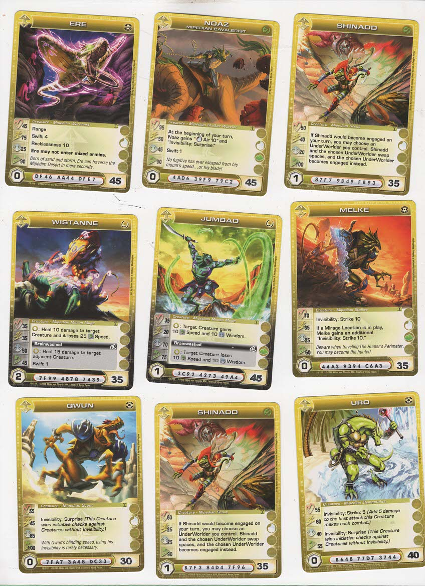 Lot #0677. 9 Chaotic Mipedian cards . | eBay