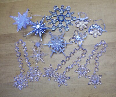 Lot of Twelve Assorted Snowflake Christmas Ornaments and Decorations | eBay