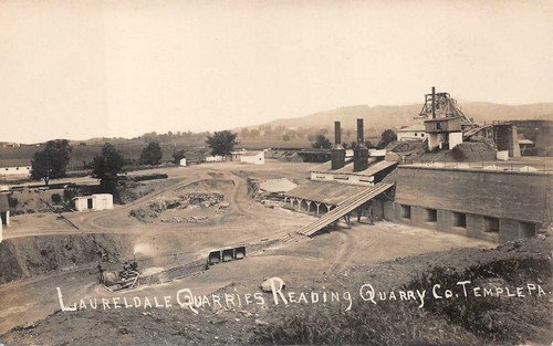 RPPC LAURELDALE QUARRIES READING QUARRY TEMPLE PENNSYLVANIA REAL PHOTO ...