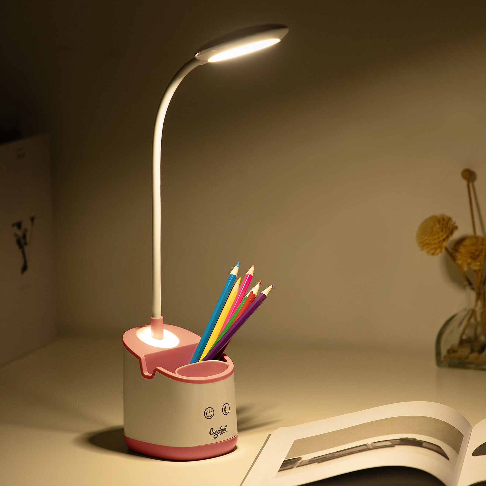 Desk Lamp For Children, Eye-friendly Reading With Pen Holder, Usb ...