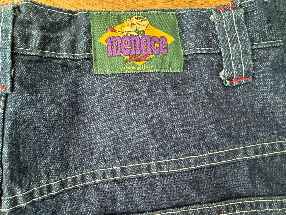 Vintage Menace Baggy 13”Wide Leg Denim Jeans Size 30 X 30 Skater 90's ...