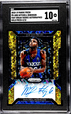MITCHELL ROBINSON 2018-19 Prizm #FR-MRO Fast Break ROOKIE GOLD AUTO /10 SGC 10 | eBay