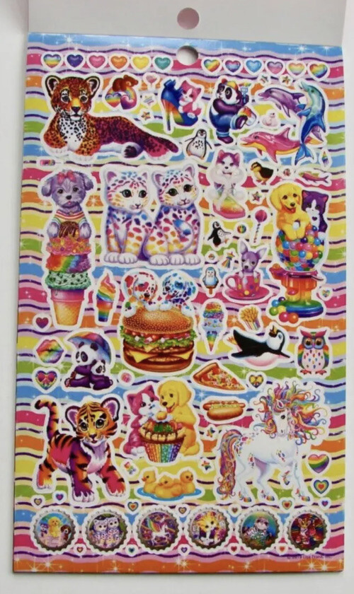Lisa Frank Collectible Stickers 5 Sheets Tigers Unicorns Cats | eBay