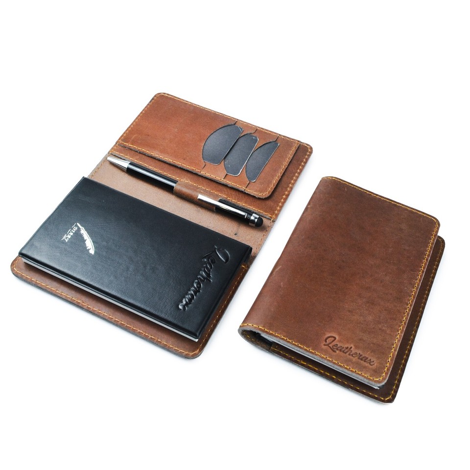 Premium Leather Field Note Cover - Notebook Accessory Rugged Journal ...