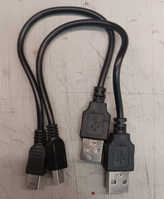 (2) Two USB 2.0 Cable for Usb-A To USB Mini-B 8-Pin 3 7/8in System-S ...