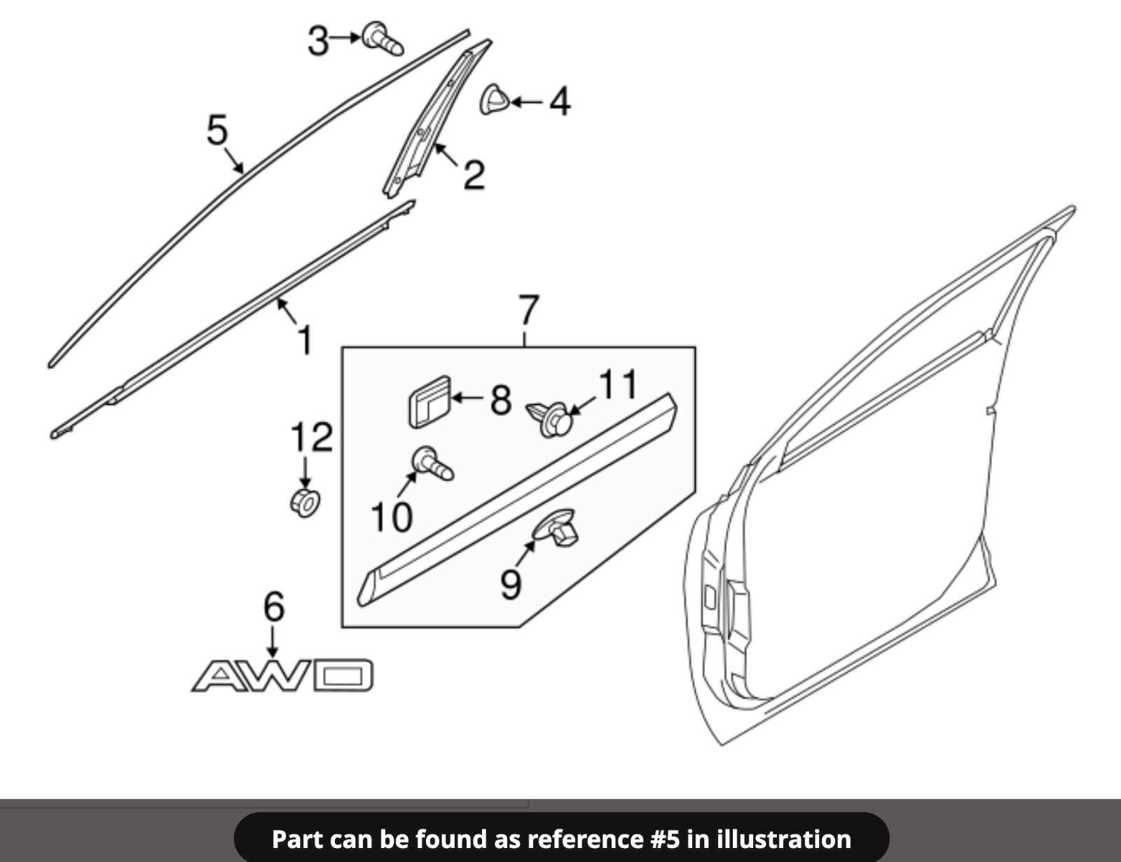 OEM 82850-P1010 MOULDING ASSY-FRT DR FRAME,LH Dark Chrome for Kia ...