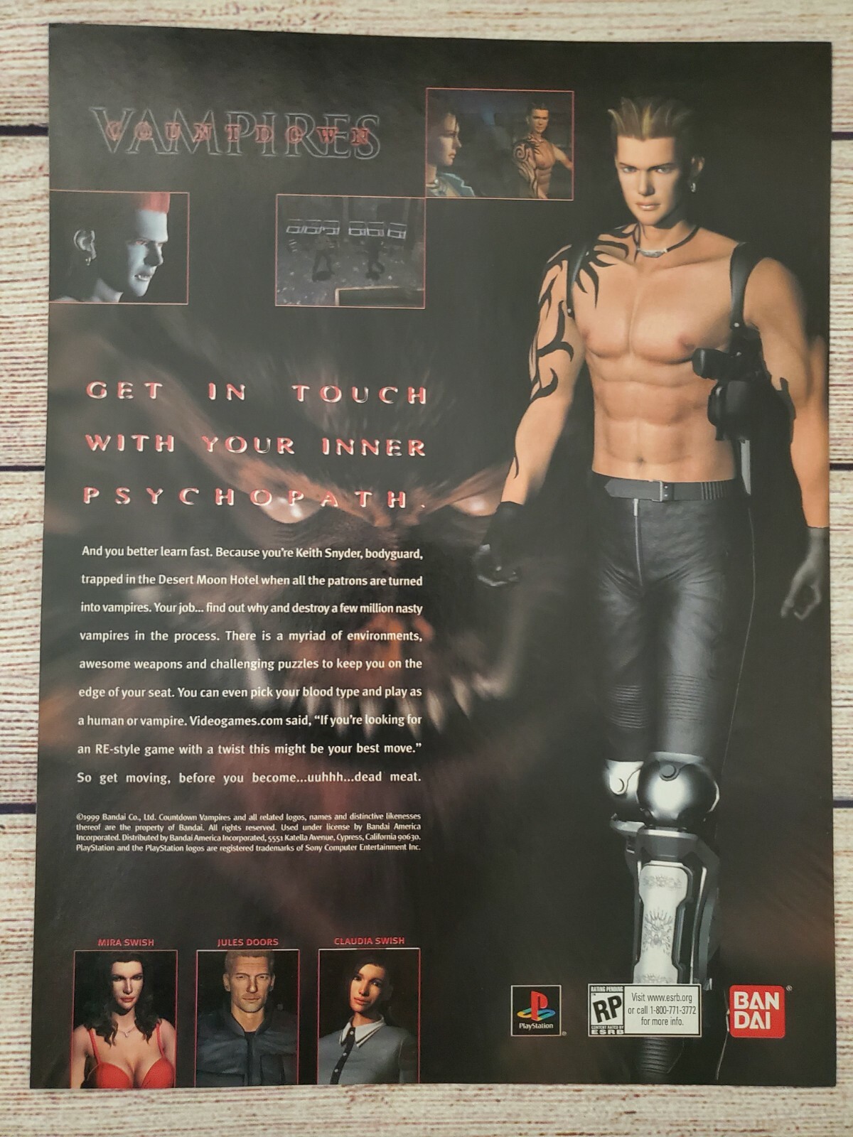 Vampire Countdown Playstation 1 PS1 PS 2000 Magazine Promo Ad Art Print ...