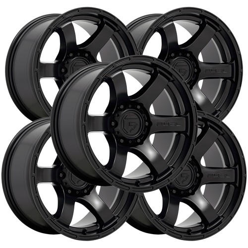 (Set of 5) Fuel D766 Rush 18x9 6x5.5" +1mm Satin Black Wheels Rims 18 ...