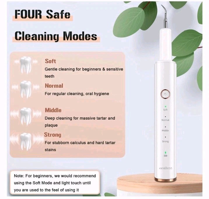 Ocallcoo Dental Calculus Plaque Remover Chargeable 4 Modes Waterproof ...