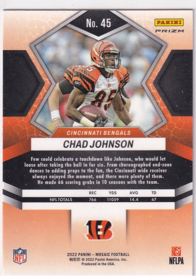 2022 Panini Mosaic Chad Johnson Orange Reactive Prizm | eBay
