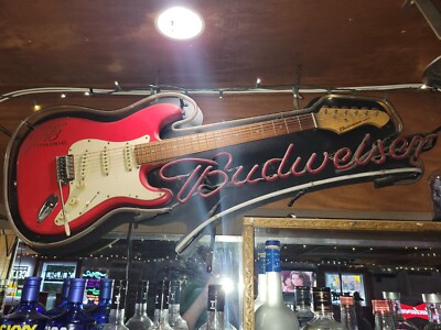 2003 or 2004 Budweiser Beer Neon Aria Electric Guitar Neon Beer Sign ...