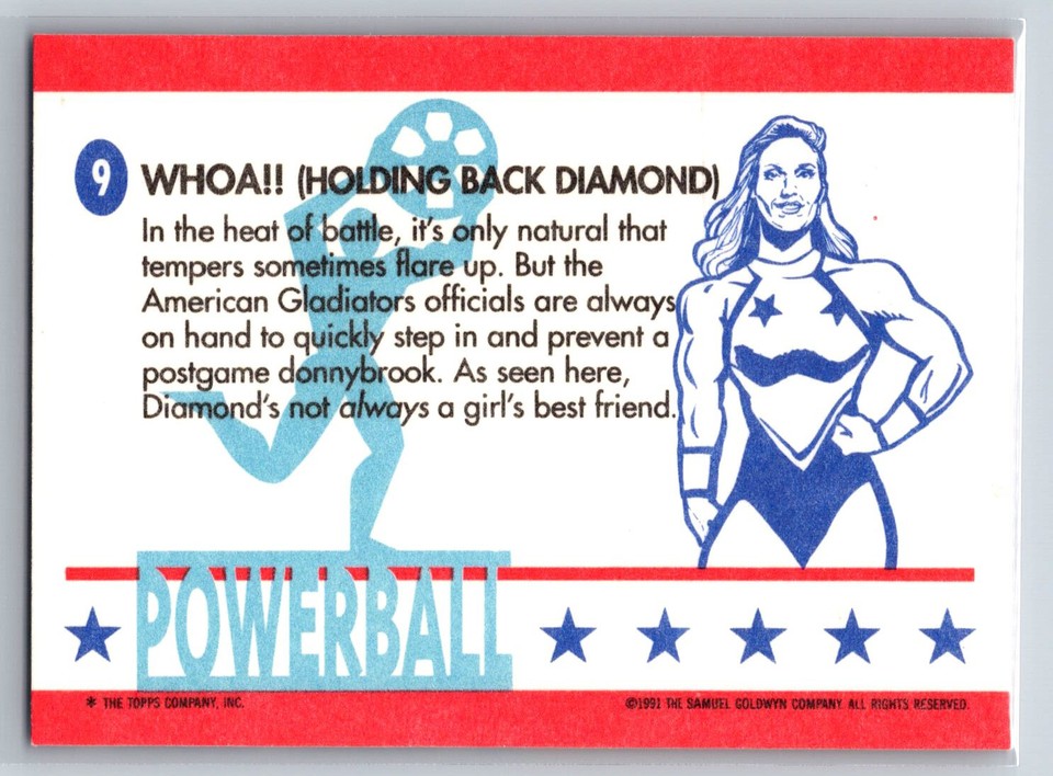 1991 Topps American Gladiators Whoa Holding Back Diamond #9 | eBay