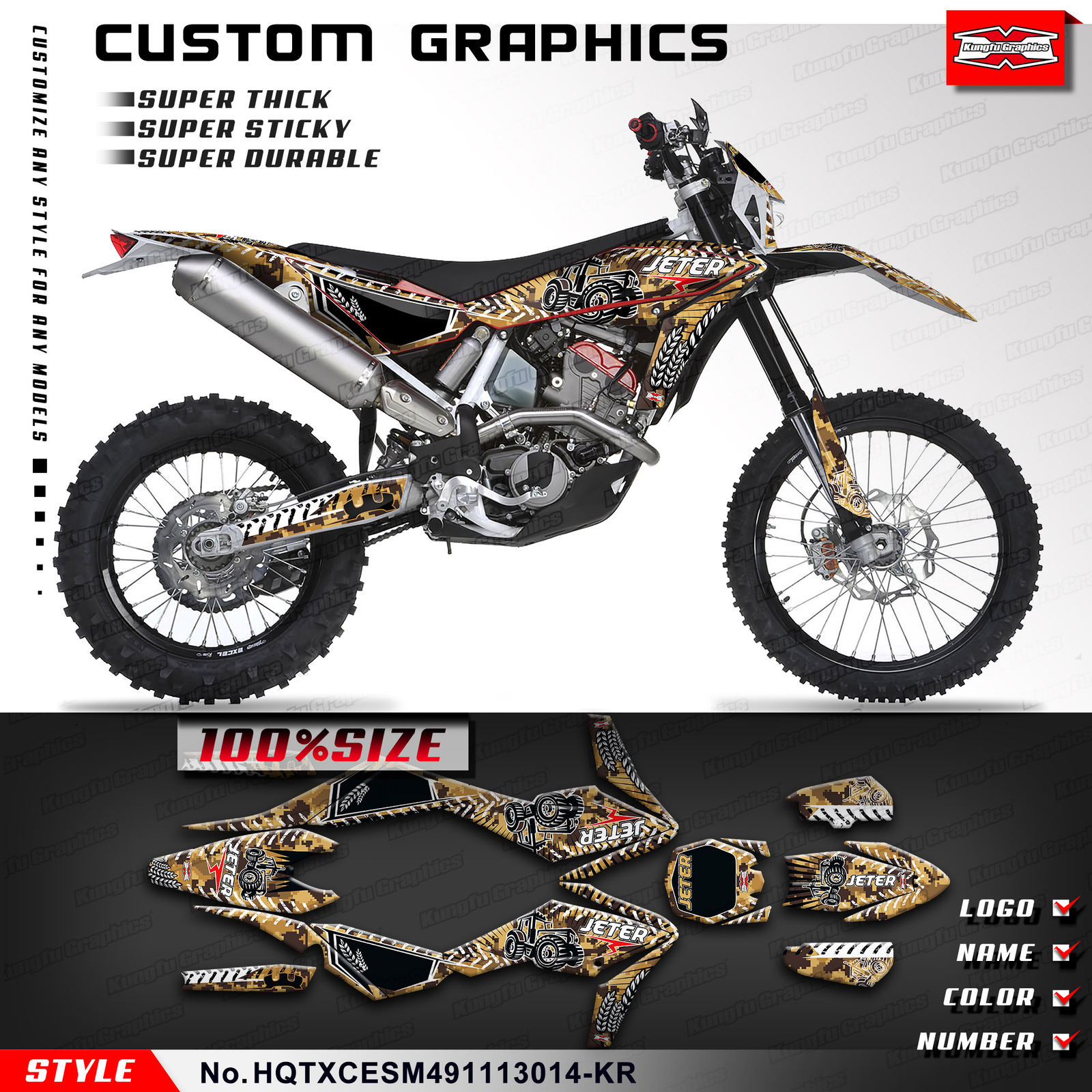Motocross Graphics Vinyl Sticker for TE TC TXC SMR 449 511 2011 2012 ...
