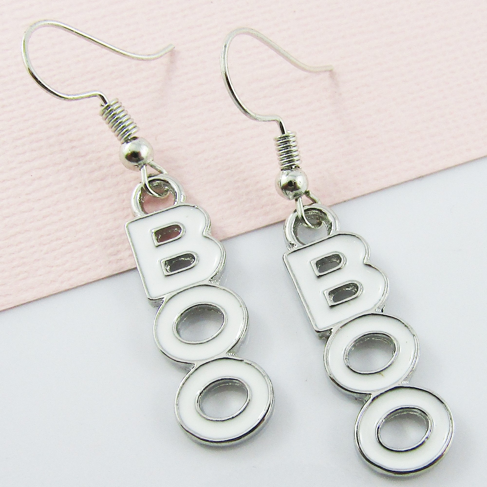 Halloween Boo Charm Hook Earrings Alloy Enamel 43mm | eBay Australia