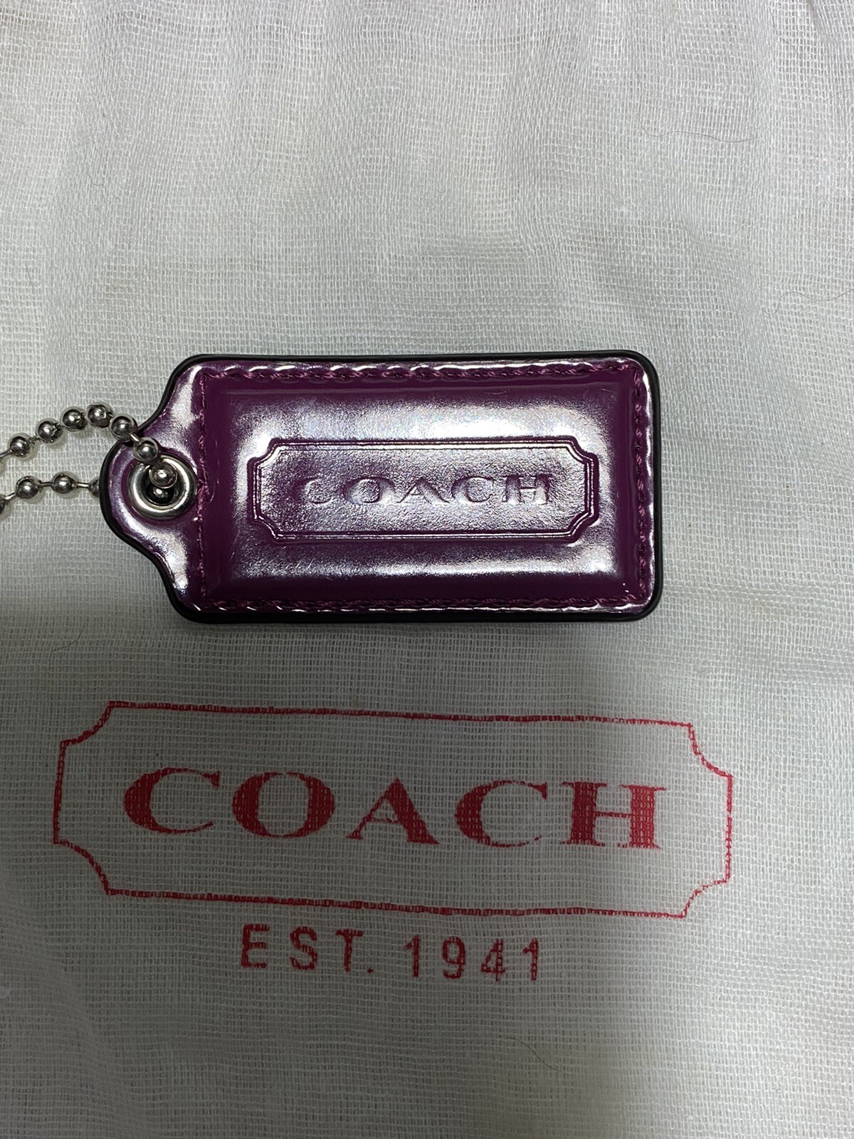 COACH Genuine Patent Leather Key Fob, Charm, Hang Tag… - Gem