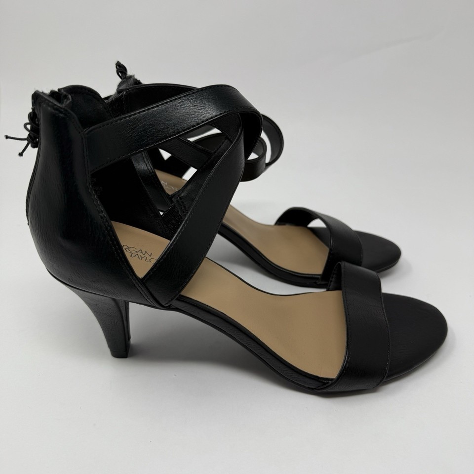 Morgan Taylor Shoes Womens Size 9M Paola Strappy Heel Open Toe Black | eBay