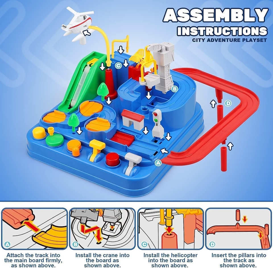 Car Adventure Toys, Race Track for Toddlers, Toy Vehicle Playsets ...