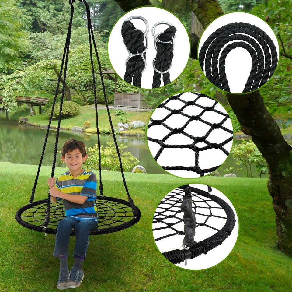 48'' Spider Web Tree Swing Net For Kids Adjustable Height Max Weight ...