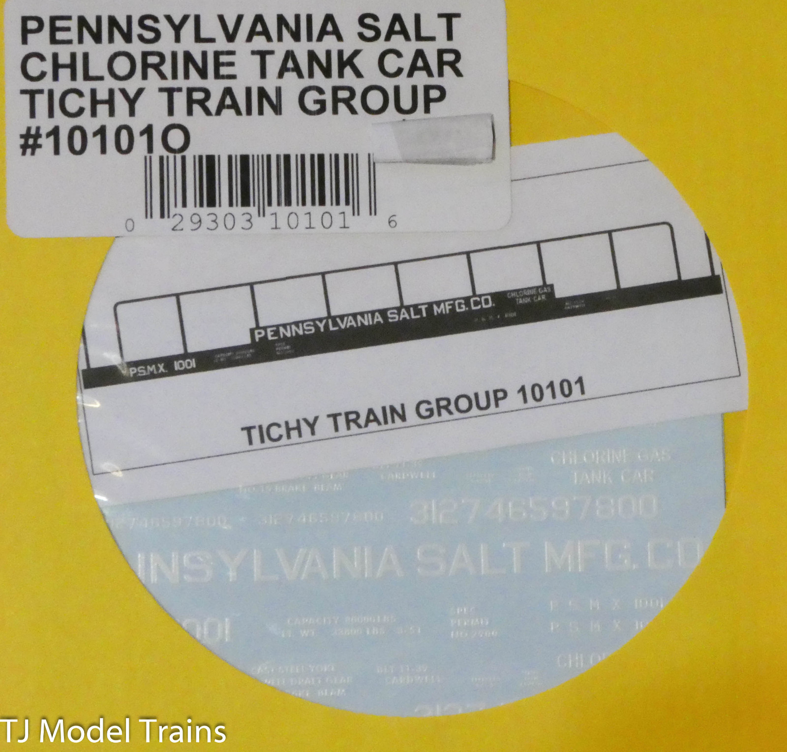 Tichy Train Group O #10101O Pennsylvania Salt Chlorine Tank Car (Decal ...