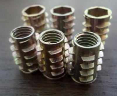 20X M6 Thread L=8mm - 13mm Wood Insert Nut MDF Chip Board Knurled ...