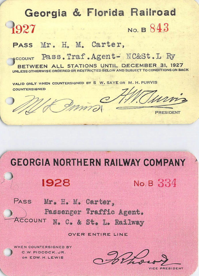 4 GEORGIA LOT _ LOW #'s _ RAILROAD RAILWAY RR RY RWY PASS 4 PASSES | eBay
