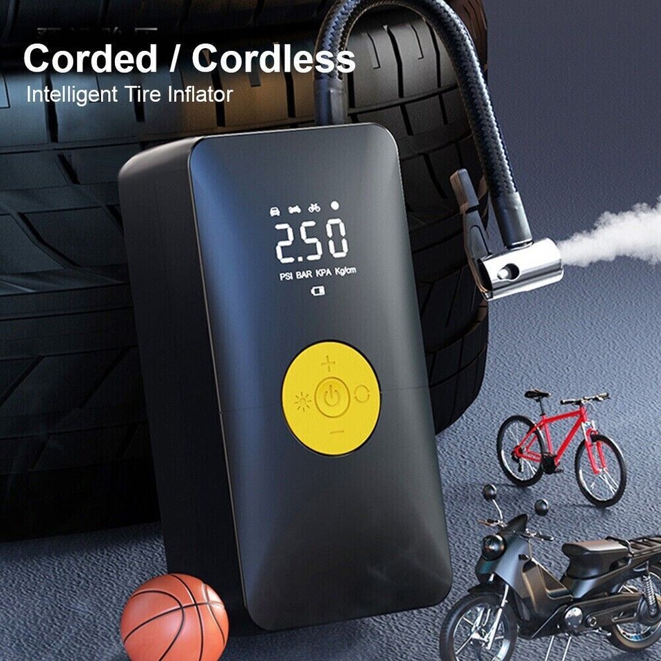 150 PSI Rechargeable Car Tire Inflator Motorcycle Air Pump Compressor ...